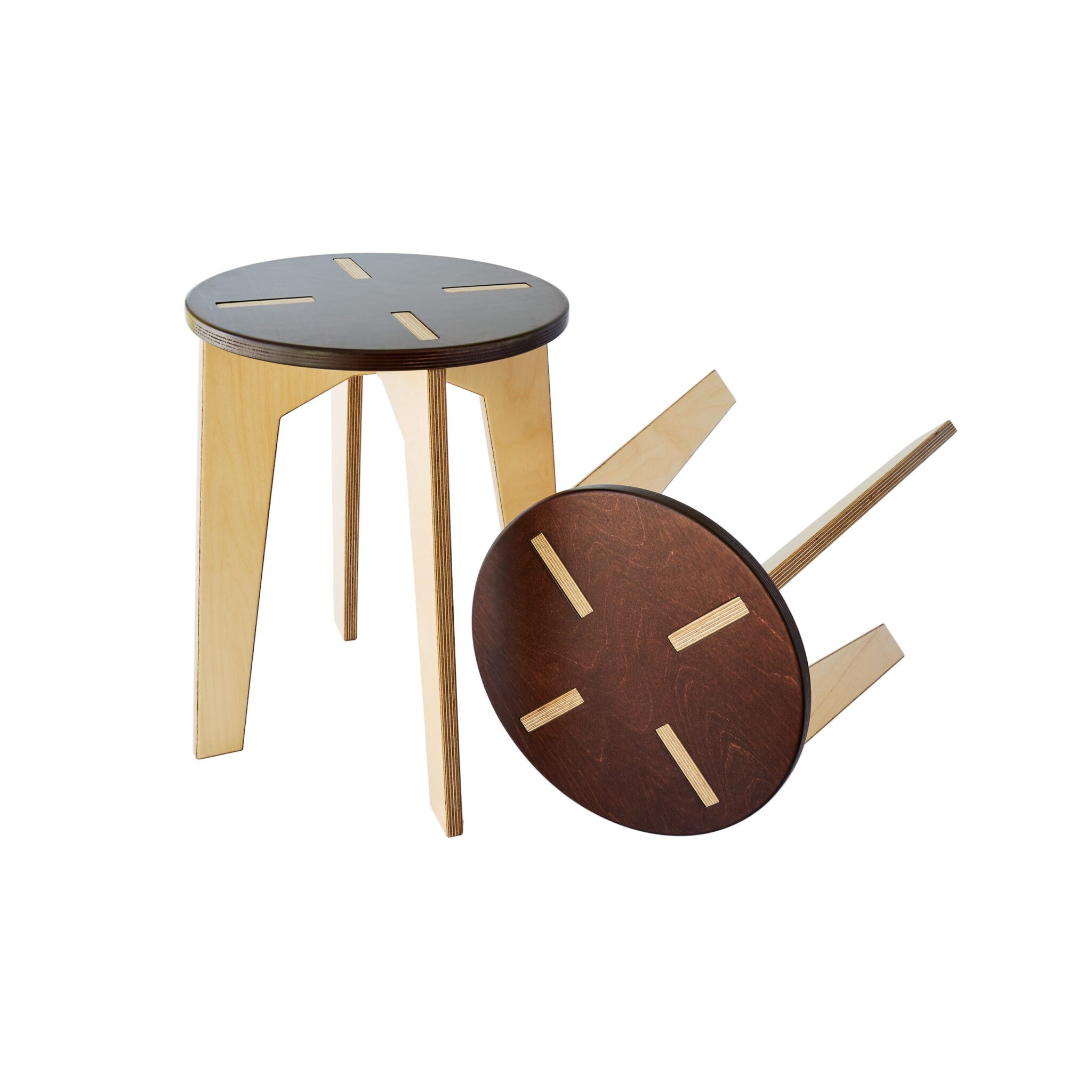 Set ”2 Taburete Din Placaj” (Venge) | Tabureta Lemn | Taburet Chisinau